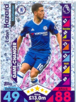 2016-2017 Match Attax Game Changer Card No 385 Eden Hazard - Chelsea ...
