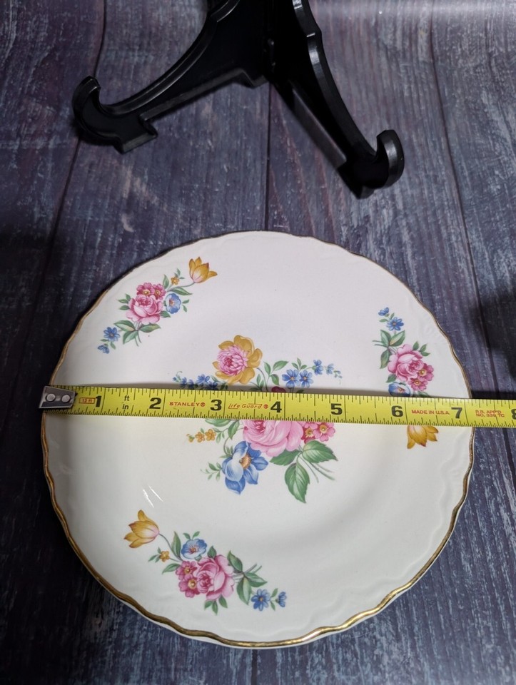 VTG Scio USA HAZEL Porcelain Scalloped Embossed Flowers Dinnerware ...