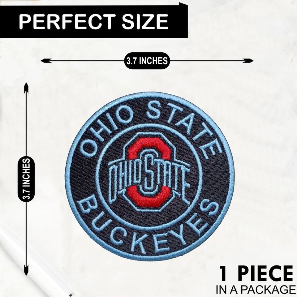 Ohio State Buckeyes NCAA Team Logo Iron On Patch-Sew Patch-Embroidered ...