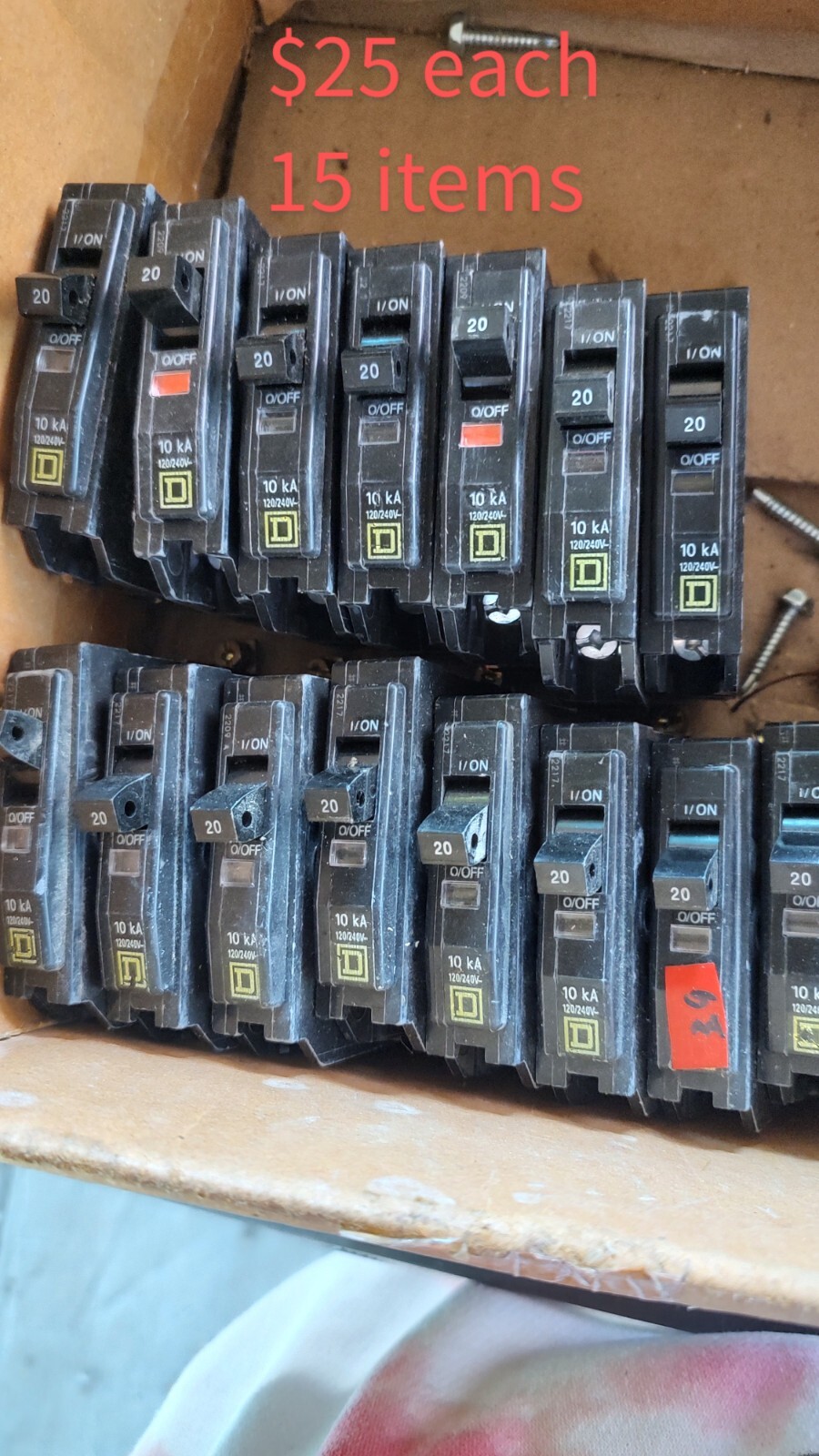 15 Square D breakers $25 each | eBay