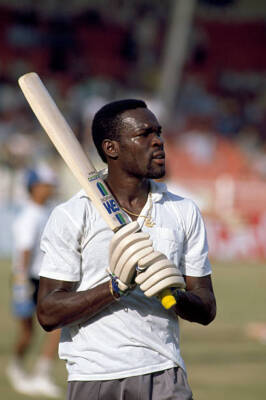 West Indian batsman Winston Benjamin at net practice during - Old ...
