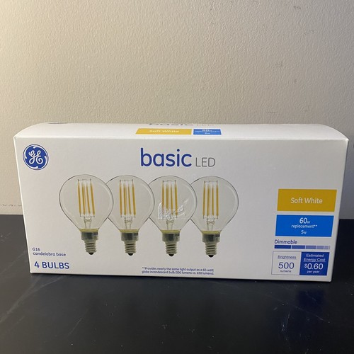 GE Basic 4-Pack 60 W Equivalent Soft White G16 LED Decorative Light ...