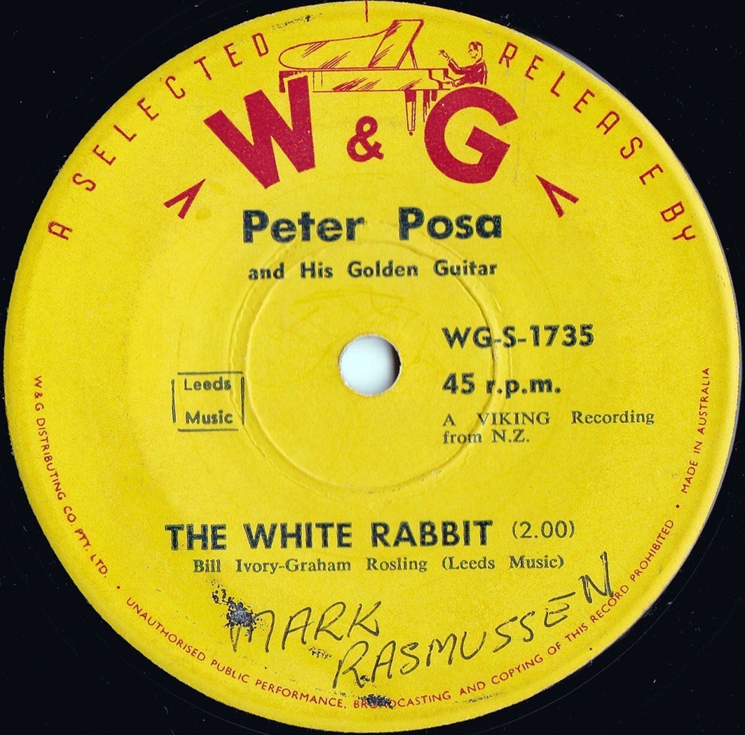 Peter Posa ORIG OZ 45 White rabbit EX ’63 W&G WGS1735 Instrumental Pop ...