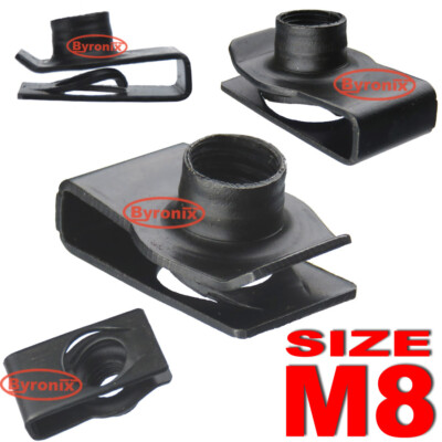 M8 CHIMNEY NUTS LUG U NUT SPEED SPIRE CAPTIVE THREADED CLIPS FIXINGS ...