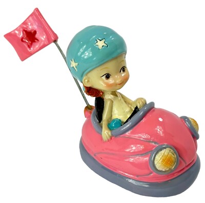 Vintage Polystone Tweeny Star Girl on Bumper Car Racing Ceramic ...