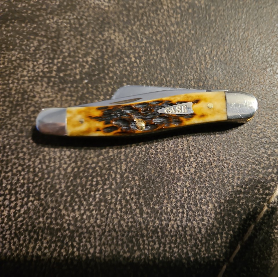 CASE XX USA 2022 AMBER BONE STOCKMAN KNIFE 6318 SS with Arrowhead ...