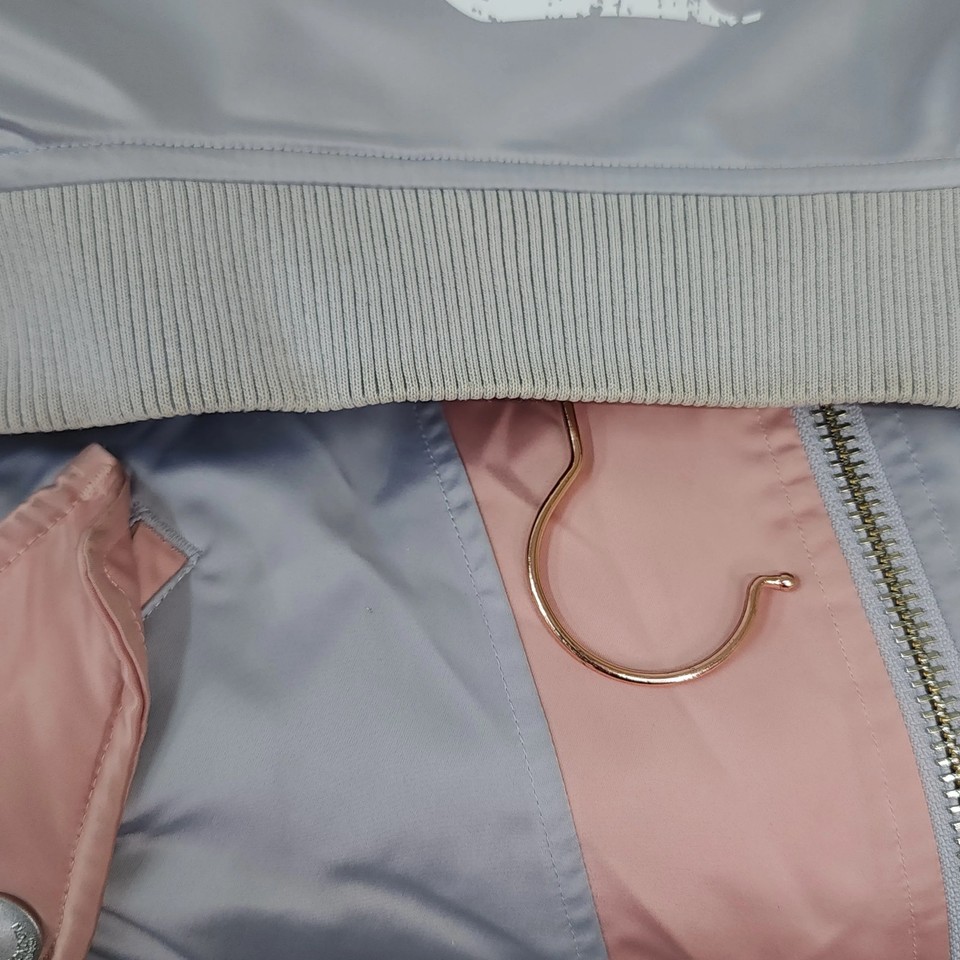 BOY London Pastel Colorblock Bomber Jacket Size L Quilted Lining Mint ...