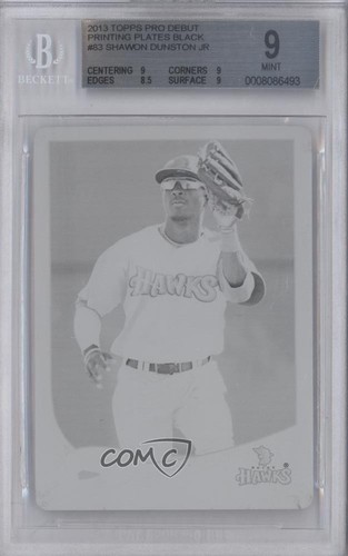 2013 Topps Pro Debut Printing Plate Black 1/1 Shawon Dunston Jr BGS 9 ...
