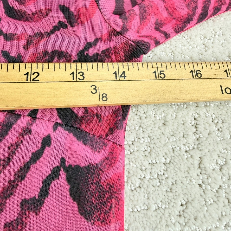 Vintage Lip Service Pink Black Zebra Print Sheer Long Sleeve Mini Dress ...