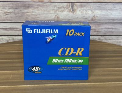 Fujifilm CD-R 10 Pack Recordable Compact Disk 80 Min NEW Sealed 700mb ...
