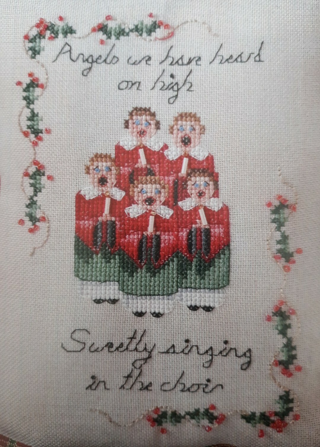 Cross Stitch "SWEETLY SINGING" pattern ~ Christmas, choir, angels ...