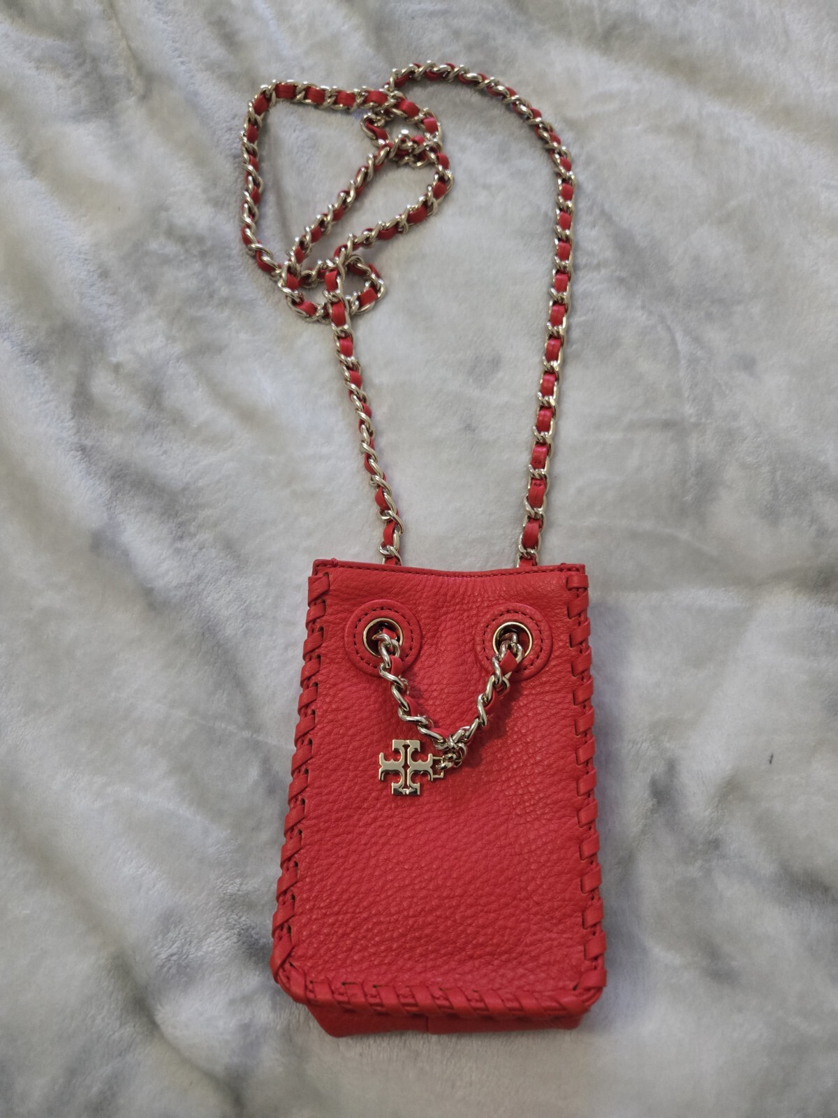 TORY BURCH Red Leather Phone Case Crossbody Bag | eBay