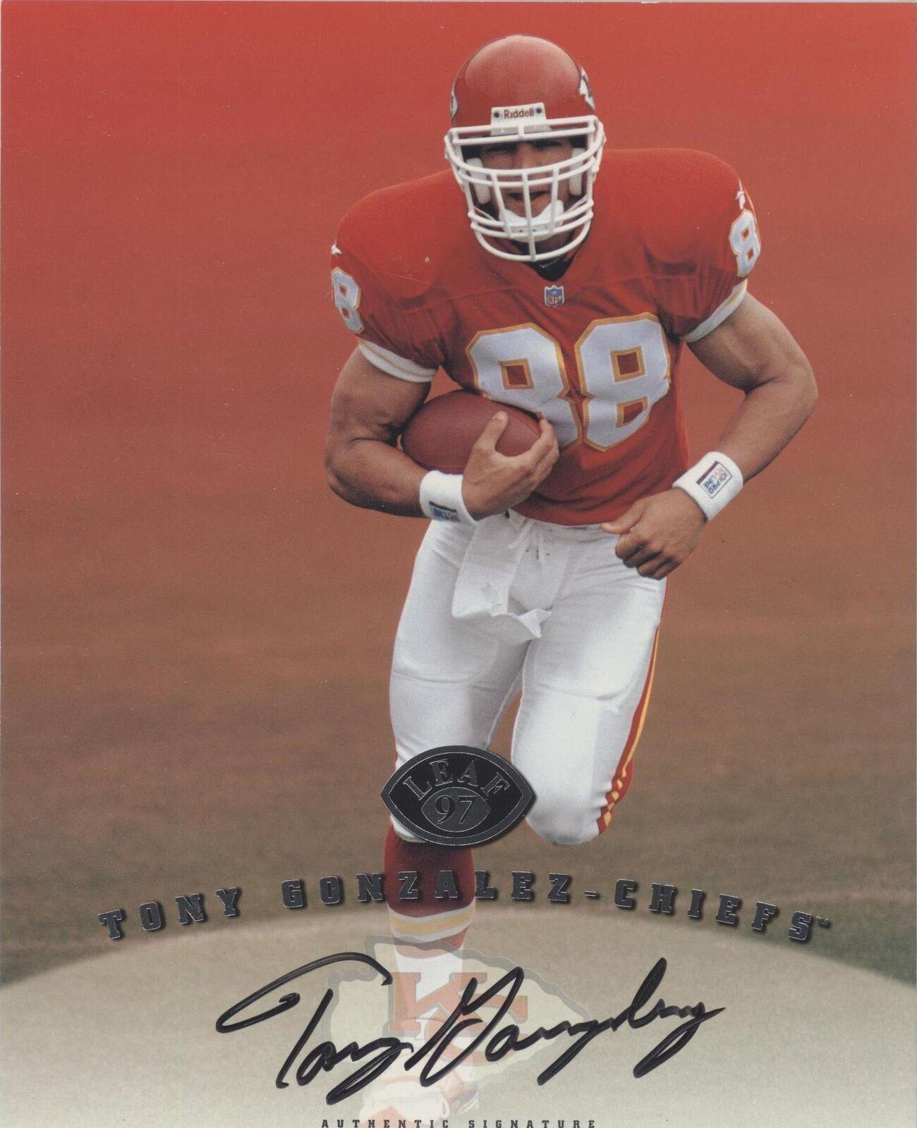 1997 Leaf Signature - 8x10 Jumbo Tony Gonzalez Authentic Signatures (AU ...