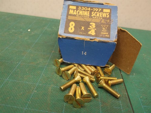 (150) #8-32 x 3/4" Brass Machine Screws Slotted Flat Head Fine Thread ...