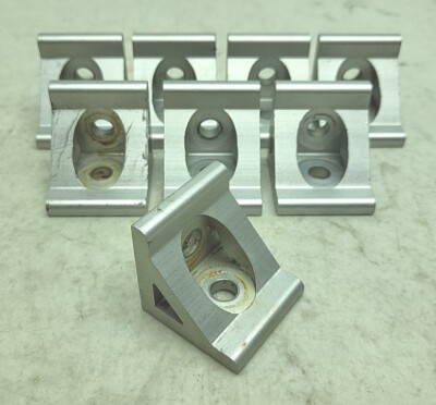 8 Pack 8020 80/20 Aluminum 2 Hole Inside Corner Gusset *USED See ...