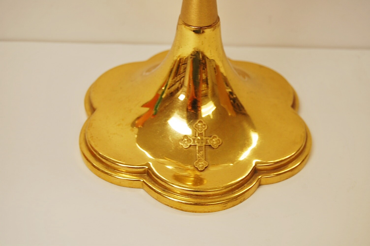 Double Sided 12 1/2" Gold Plated Church Altar Cross Silver Plated ...