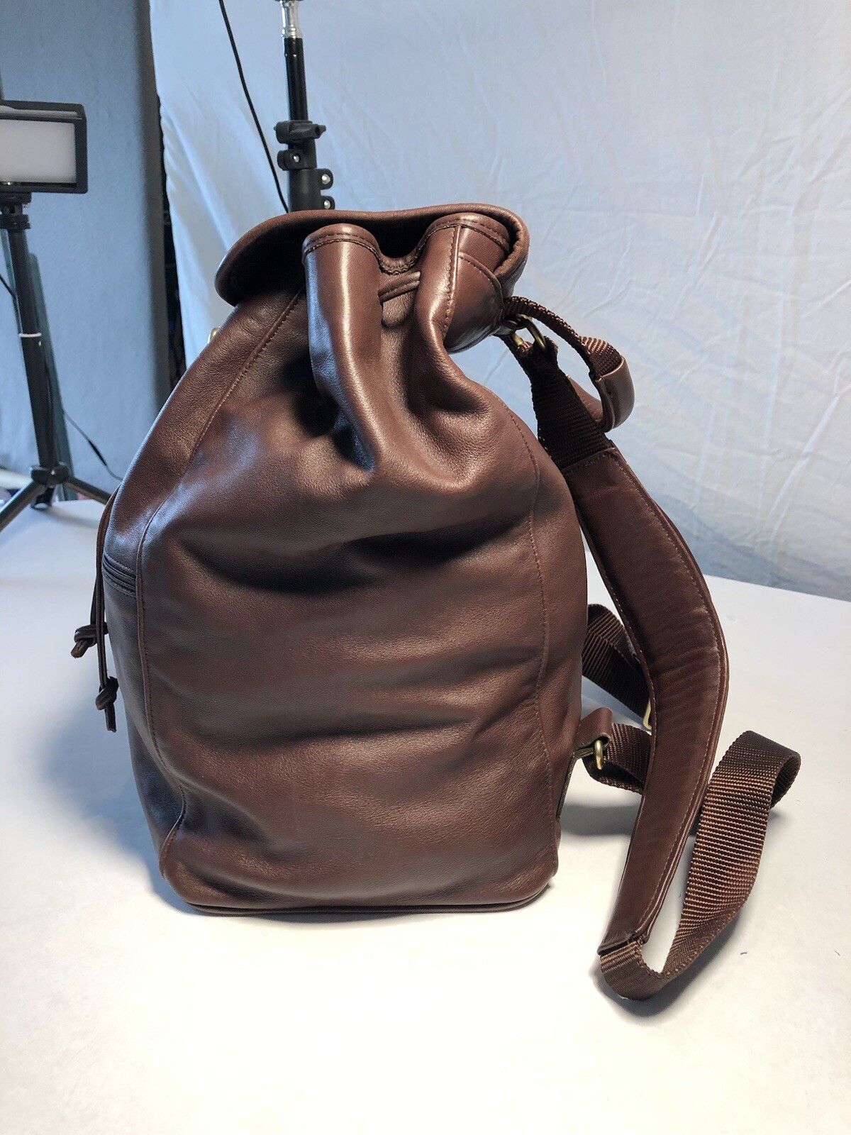 Vintage Coach Leather Backpack Brown USA Made 0529 Drawcord Buckle ...