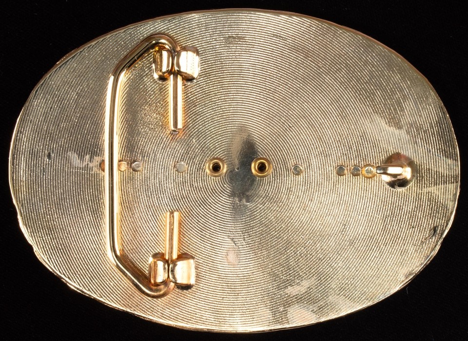 1884 Morgan Western Silver Dollar Belt Buckle Gold on Black Colors ...