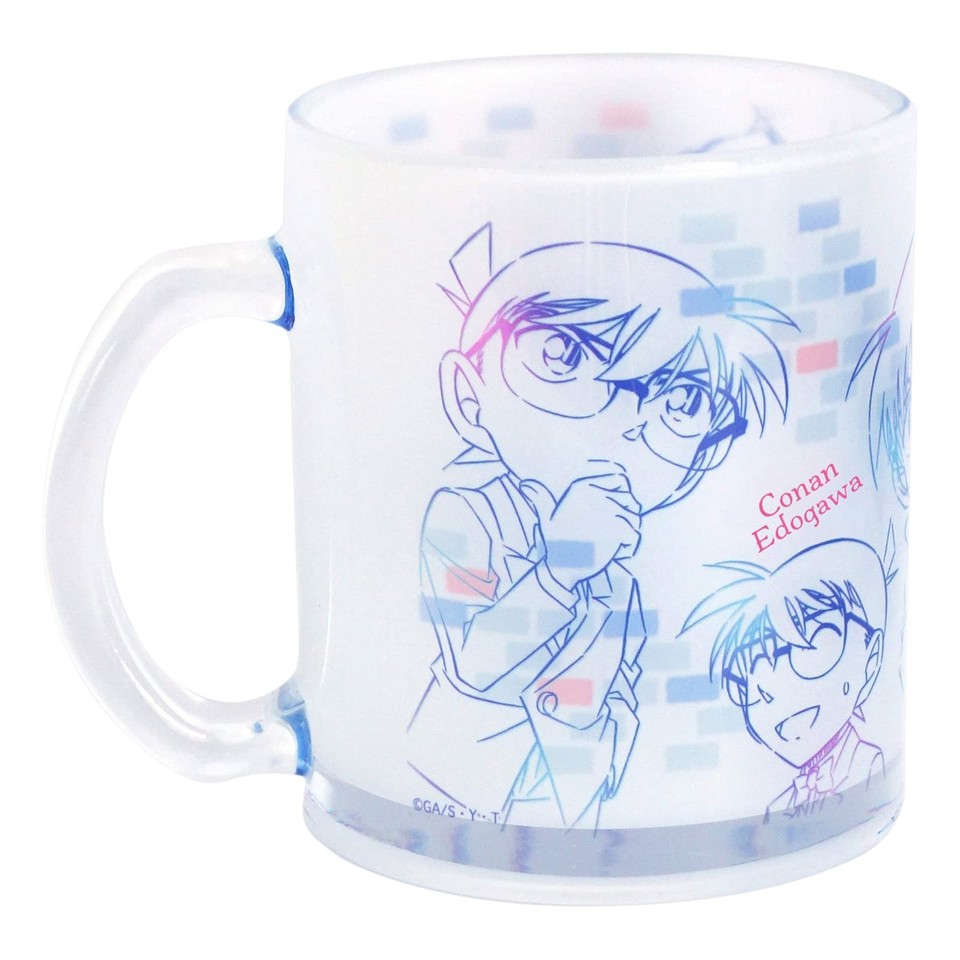 "Detective Conan" Conan Mug, Glass, Approx. 320ml, Line Art Design ...