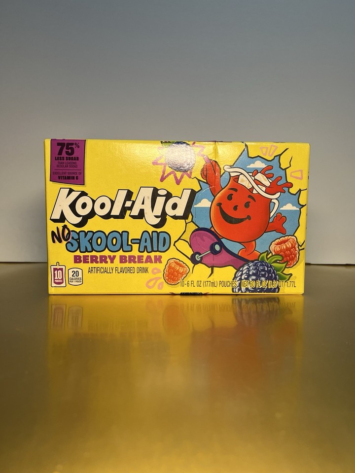 🔵 New Kool-Aid No Skool Berry Break Raspberry Soft Drink 10-Pouches 60 ...