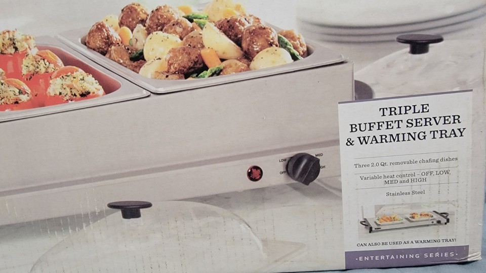 BELLA 3 x 1.5 Quart Triple Electric Buffet Server Food Warming ...