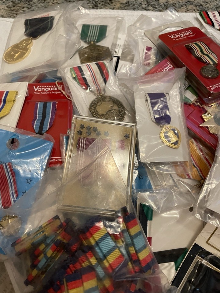 Military Lapel Pin Lot /uniform Ribbons, Various Branches, Most NIP, 6 ...