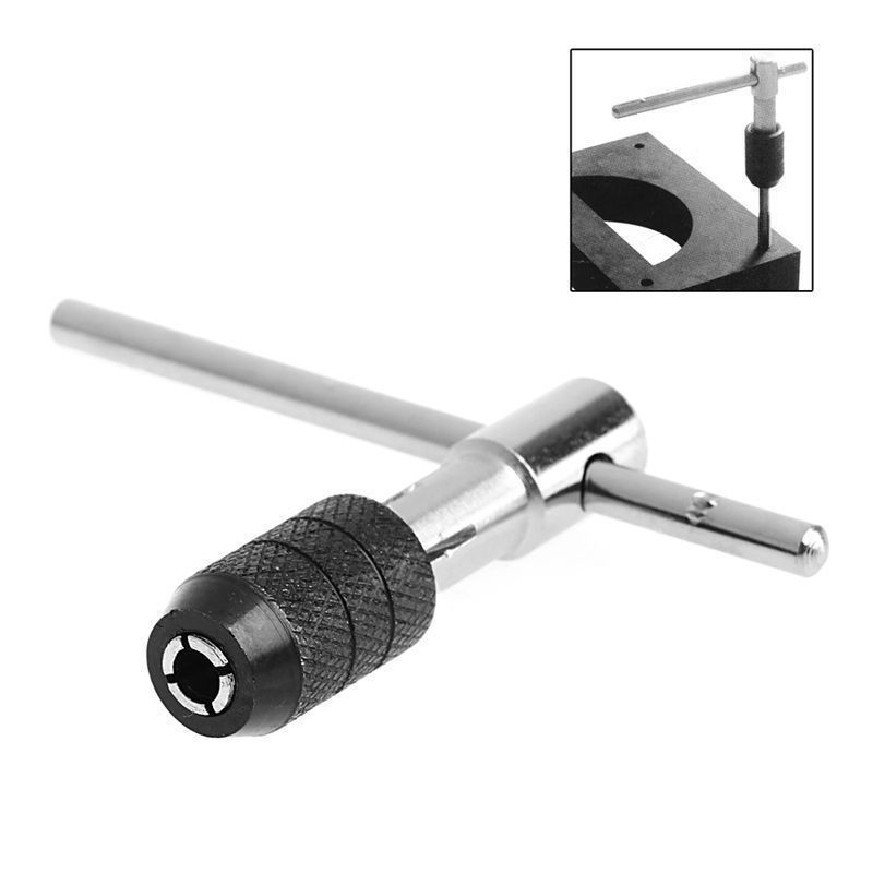 1Pc Adjustable Ratcheting Chuck T-Handle Tap Wrench M3-M6 Reamer Hand ...