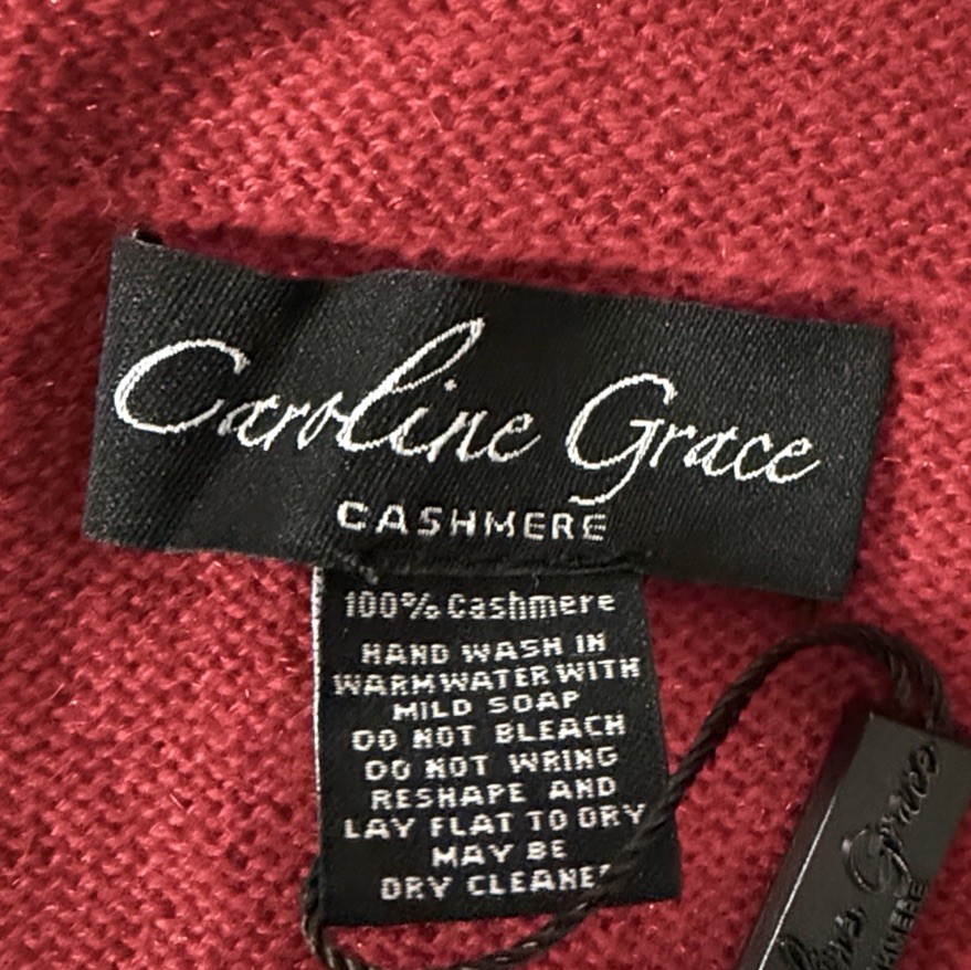 NWT Caroline Grace Cashmere Infinity Scarf Red Sparkly Lightweight ...