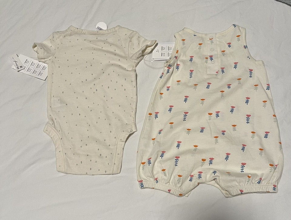 Nordstrom Girl's New Born One Piece Outfit Ivory 2pc. Set NEW | eBay