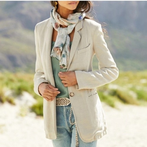 Peruvian Connection Linen Blend Belda Blazer Coastal Beach Western Country US 10 | eBay