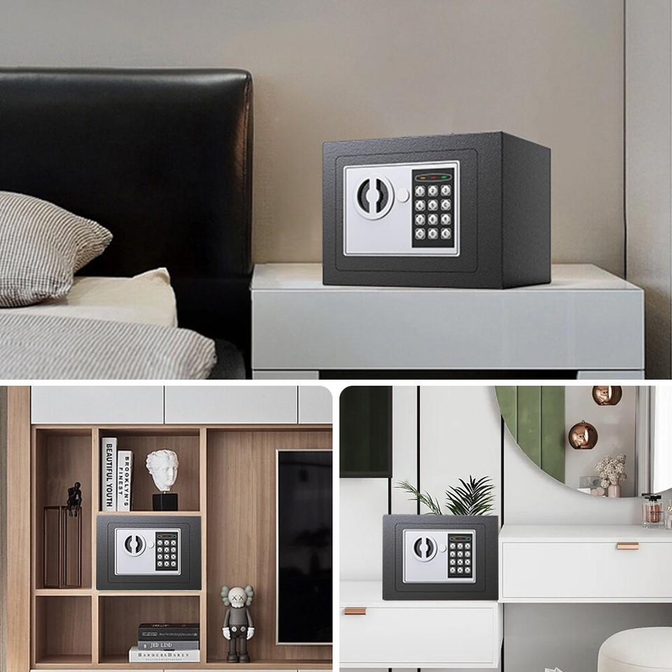 Fireproof Small Safe Box Digital Electronic Security Safe Box with Keys ...