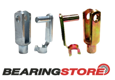 CLEVIS FORK LONG + SPRING PIN, M5 M6 M8 M10 M12 *RIGHT HAND THREAD ...