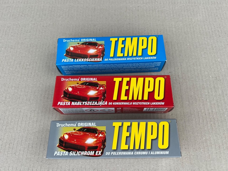 3X TEMPO POLISHING WAX PASTE POLISH ALL TYPE PAINT 120g | eBay
