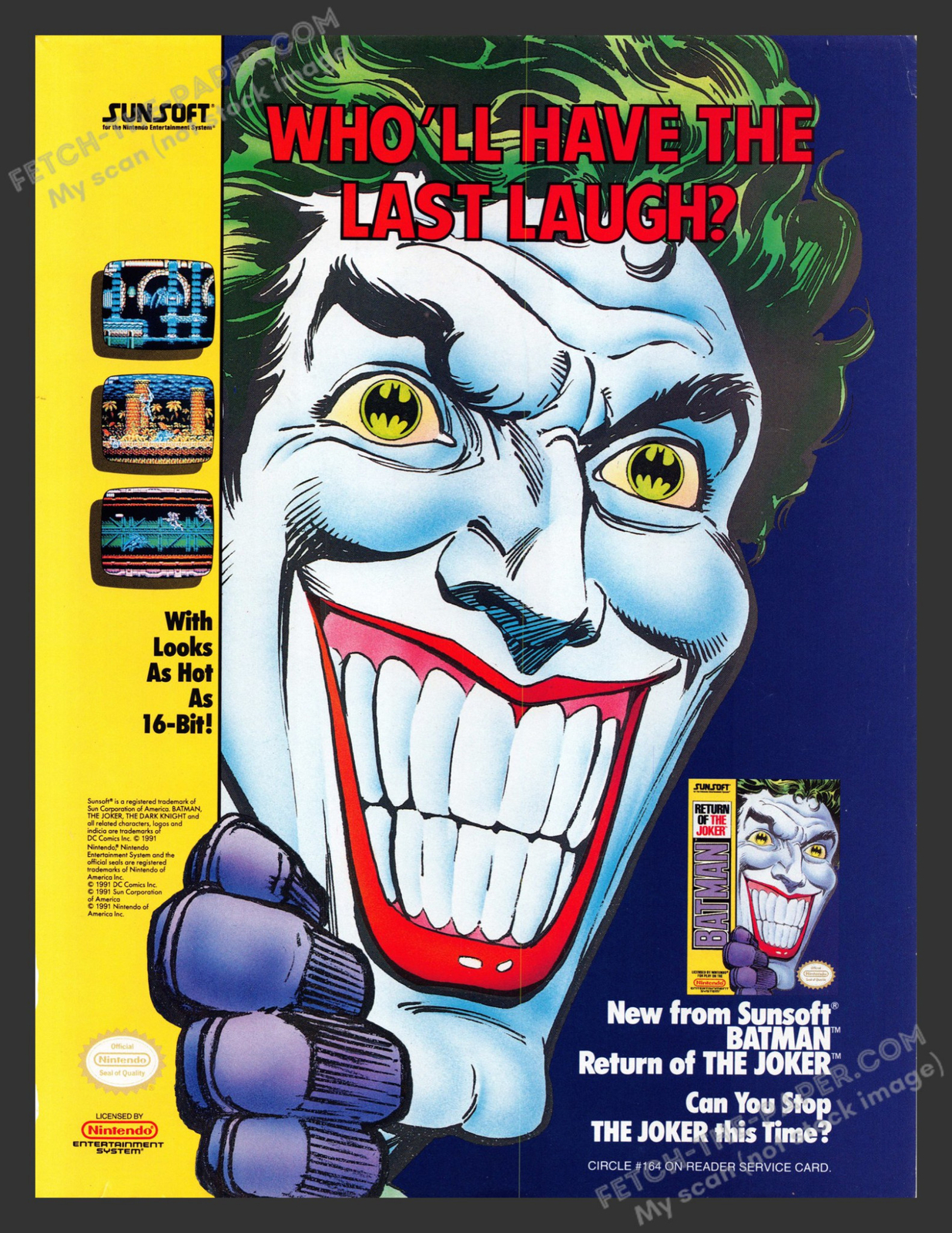 Batman: Return of the Joker Video Game 1990s Print Advertisement Ad ...