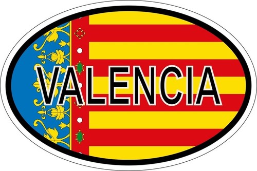 Sticker oval flag vinyl country code valencia valenciana spain | eBay