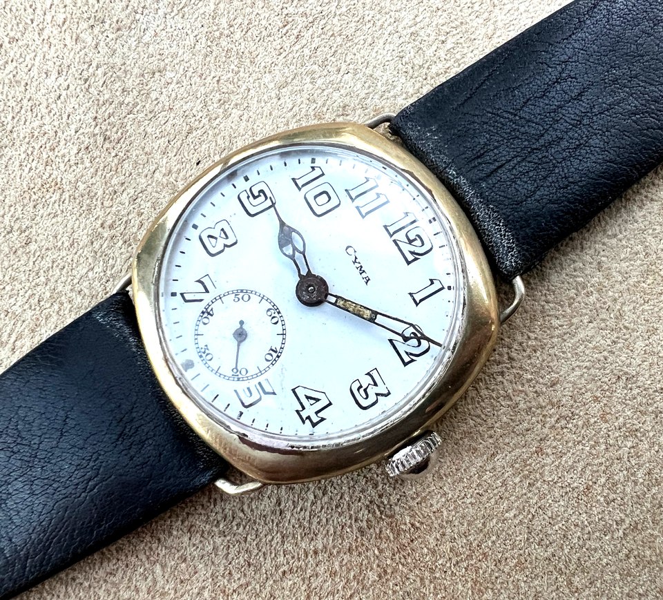 Vintage Cyma trench WW1 military watch Porcelain hinged Rare Tacy 1910 ...