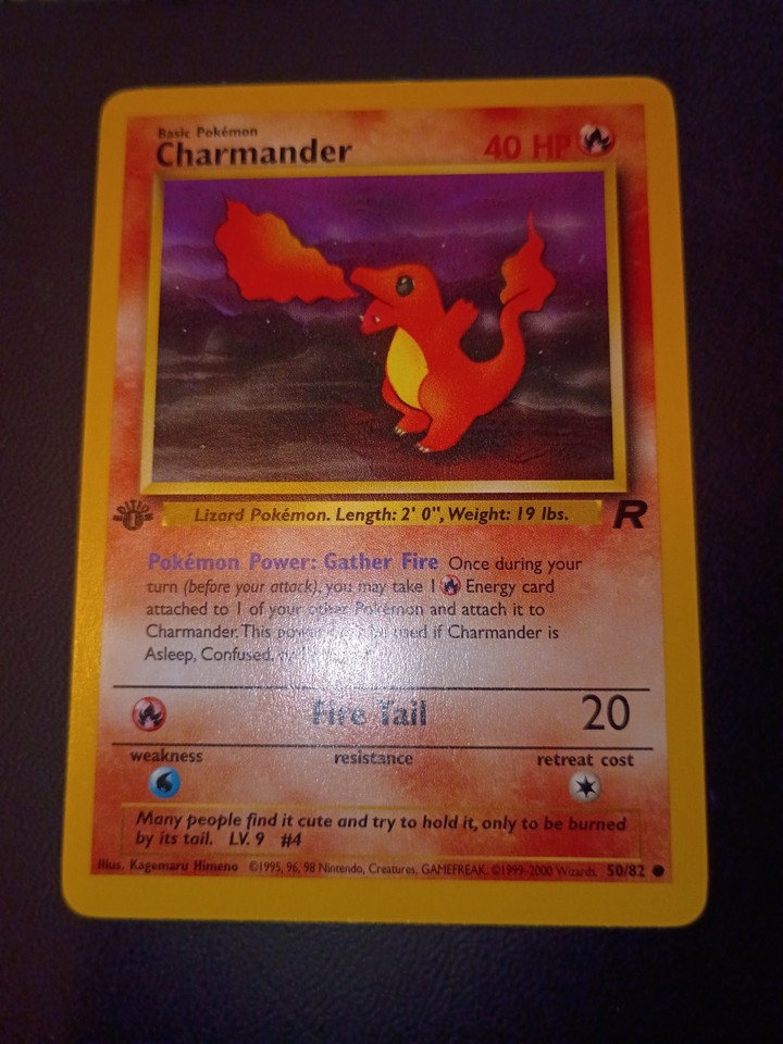 POKEMON TCG DARK CHARMANDER 1ST EDITION CARD #50/82 TEAM ROCKET ...