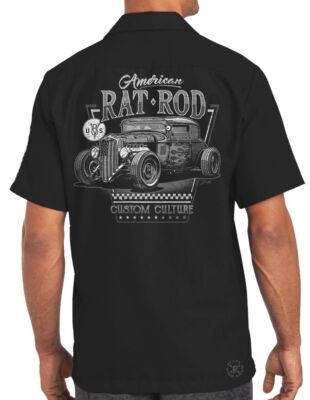 American Rat Rod Mechanics Work Shirt Biker ~ Hot Rod Garage Muscle Car ...