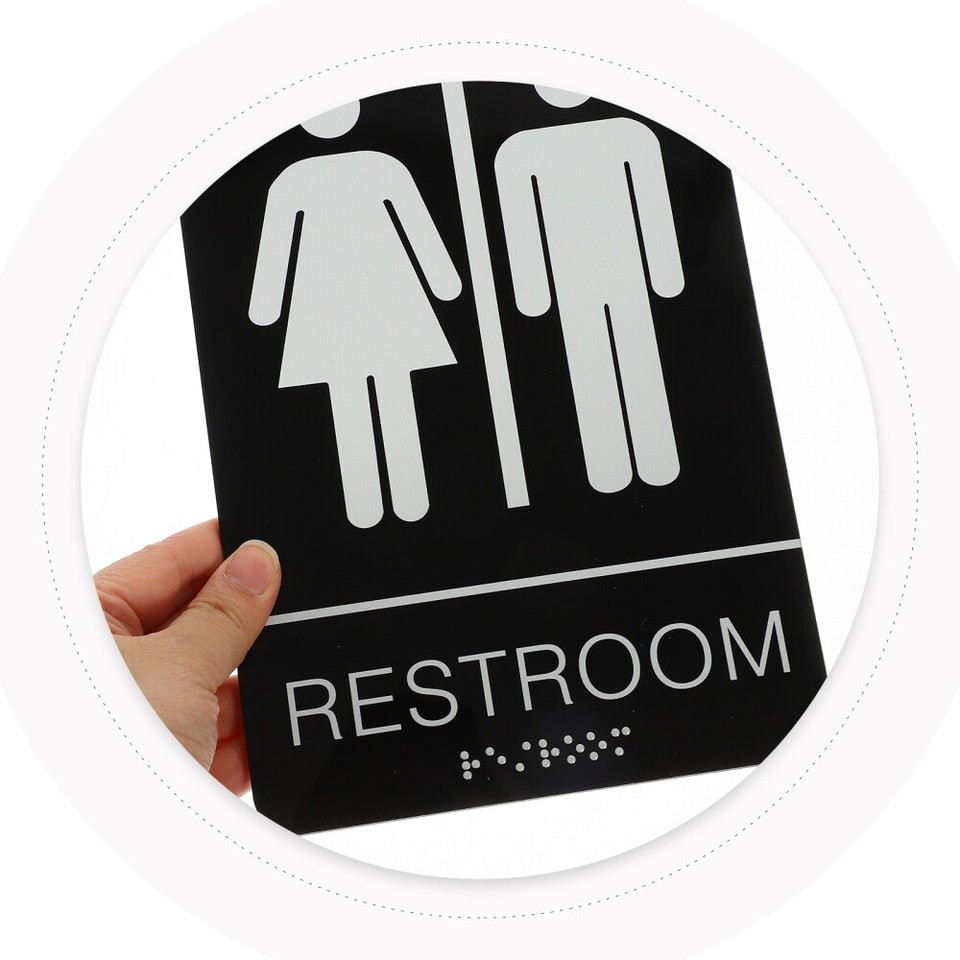 2pcs Restroom Sign Acrylic Restroom Bathroom Sign Unisex Restroom ...