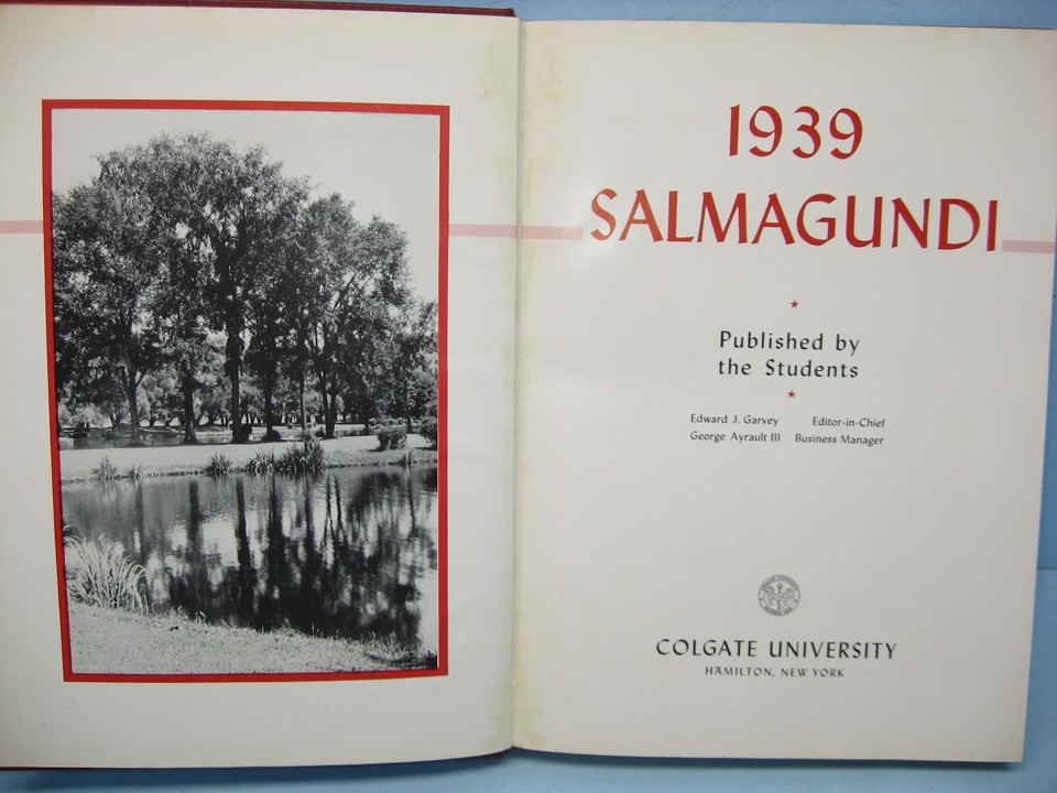 1939 Salmagundi, Colgate University, Hamilton, New York Yearbook | eBay