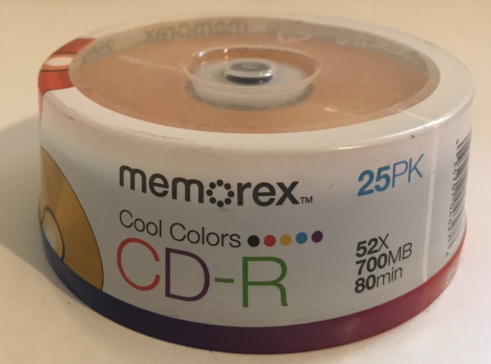 25 New Memorex 52X Cool Color 700MB 80 Min CD-R | eBay