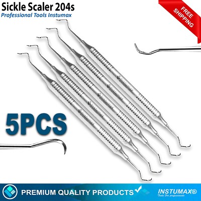 X5 Sickle Scaler 204S Dental Hand Instruments Pro Periodontal Hygiene ...