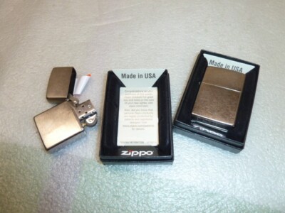 lot of 2 Zippo 207 Regular Street Chrome Silver Tone Refillable Lighter ...