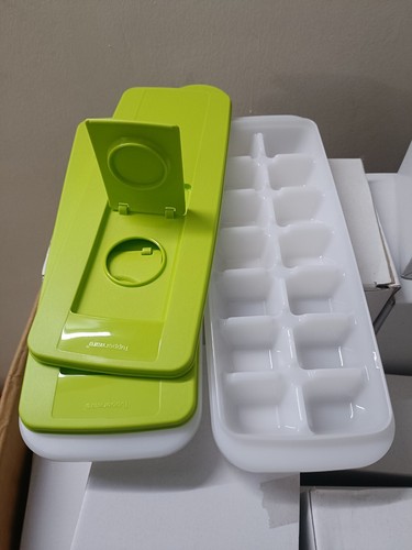 Tupperware Ice Tray Flip top White BASE Green LID Christmas Gift | eBay
