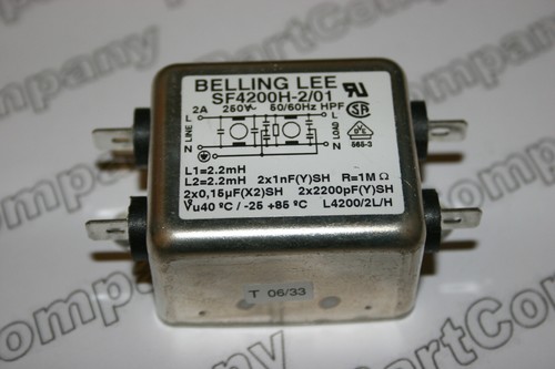 SF4200H-2/01 Belling Lee Chassis Mounted Power Line Filter 2A 250V ...