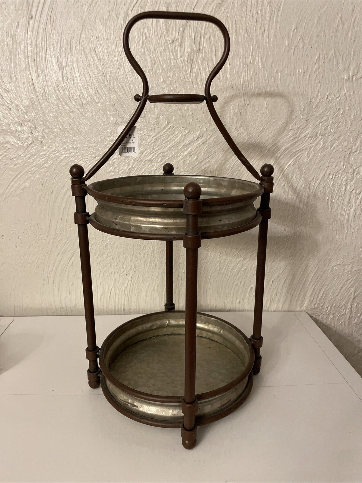 Galvanized Metal Lantern Round. 20 Inches Tall And 11 Inches Wide. New ...