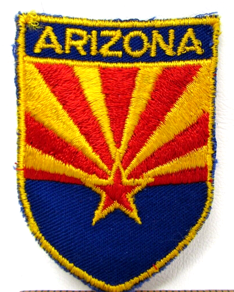 Vintage Arizona State Flag Jacket Patch Star Sun Rays Travel Souvenir ...