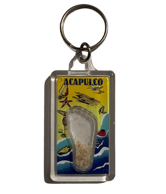 Vintage ACAPULCO Souvenir Keyring LUCITE Keychain Real Sand MEXICO | eBay