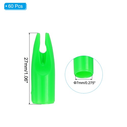 60 Pcs 7mm Archery Arrows Nocks Plastic Glue on Arrow Nock Green | eBay