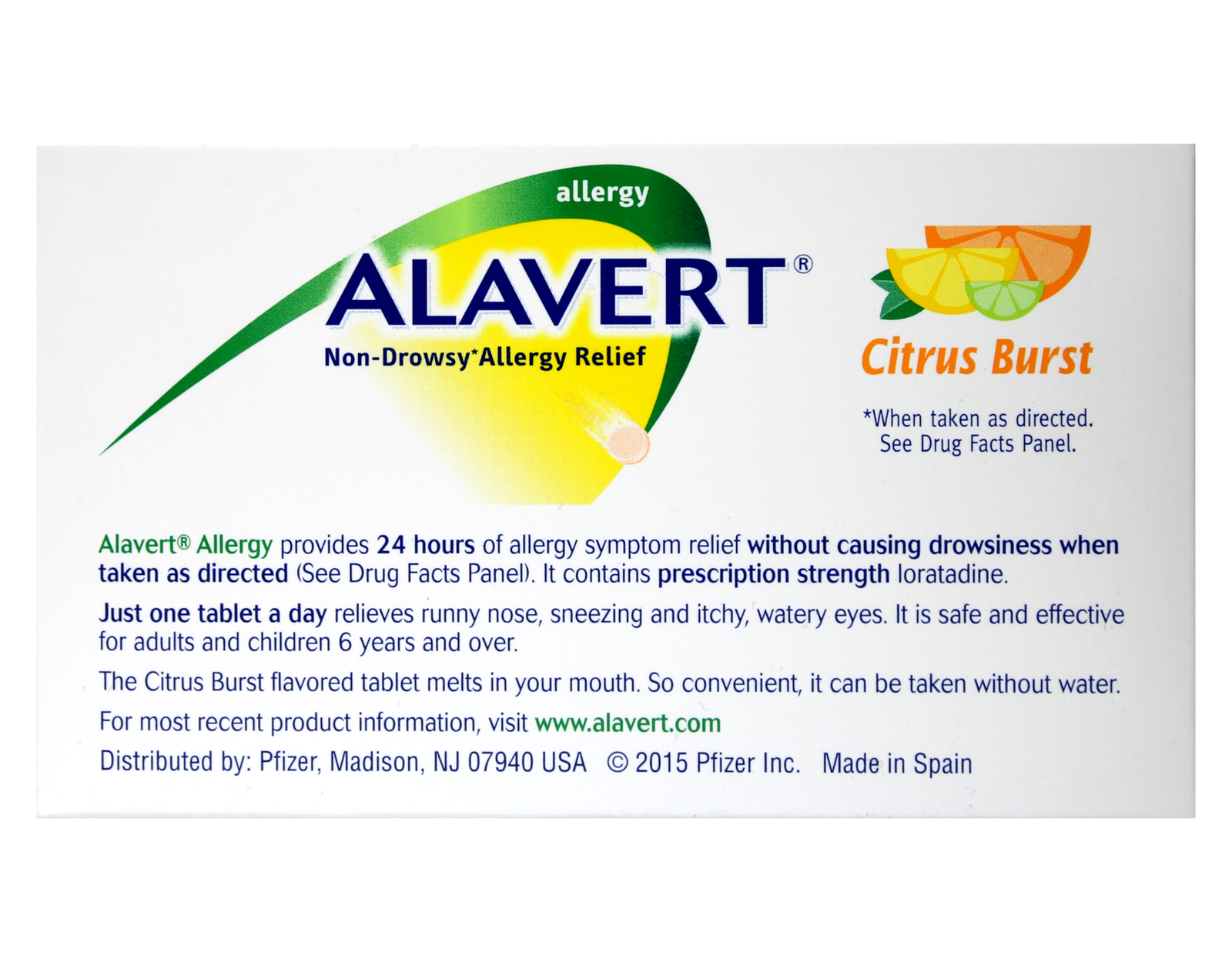 Alavert 24 Hour Citrus Burst Allergy Treatment Tablet - 60 Count for ...